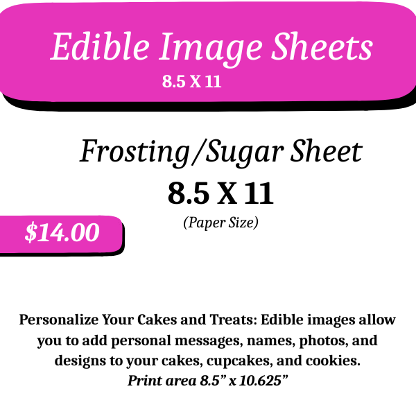 EDIBLE IMAGE PAPER (Sugar Sheets) 8.5x11 – Morganrells Cake and Baking ...